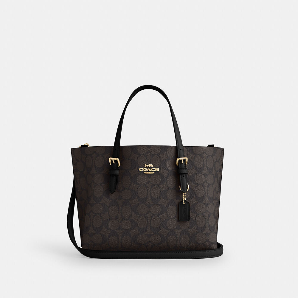 Mollie Tote Bag 25 In Signature Canvas IM/WALNUT/BLACK