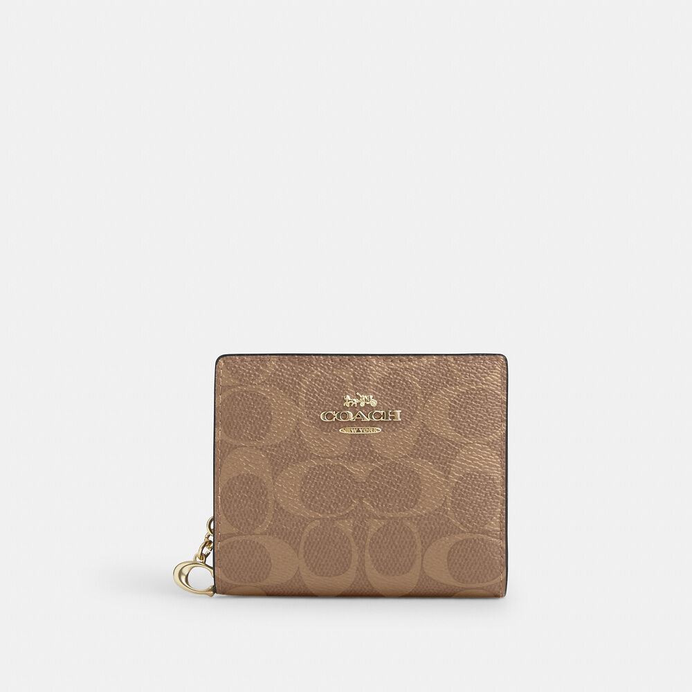 Snap Wallet In Signature Canvas TAN/BROWN