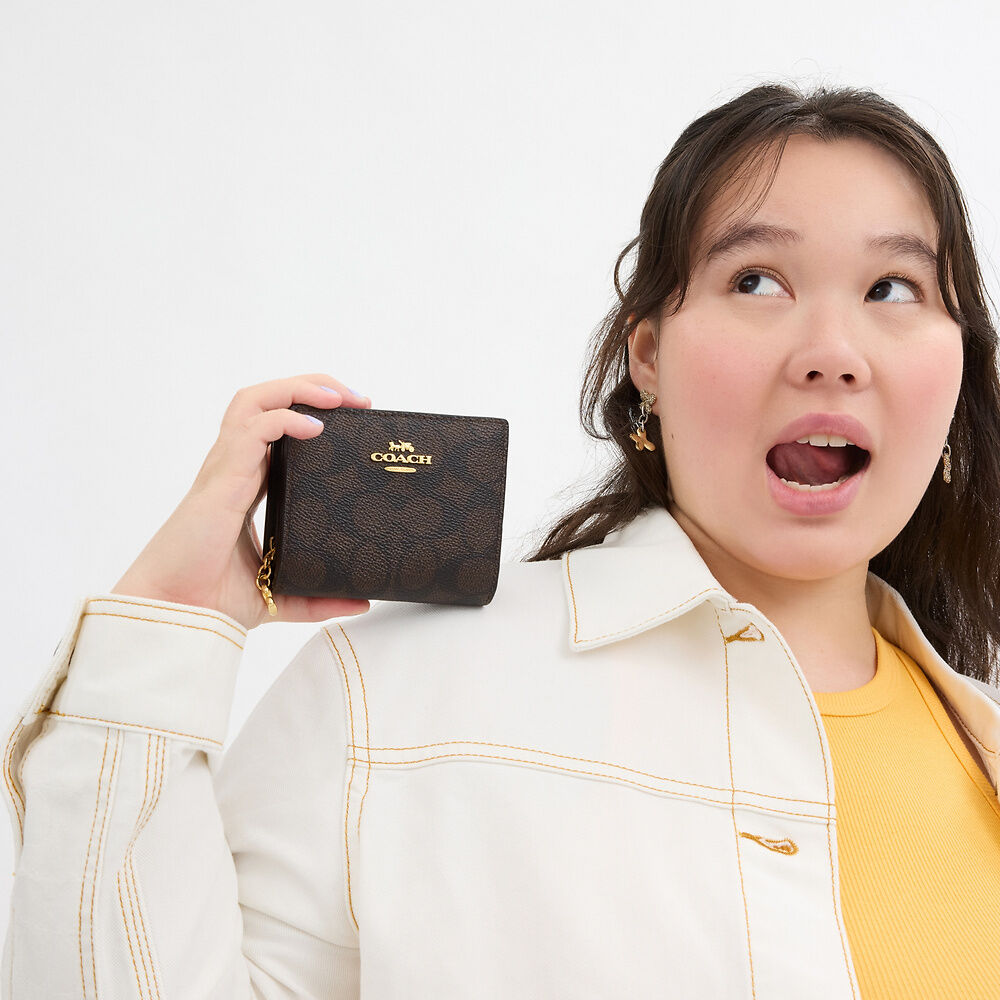 Snap Wallet In Signature Canvas IM/WALNUT/BLACK